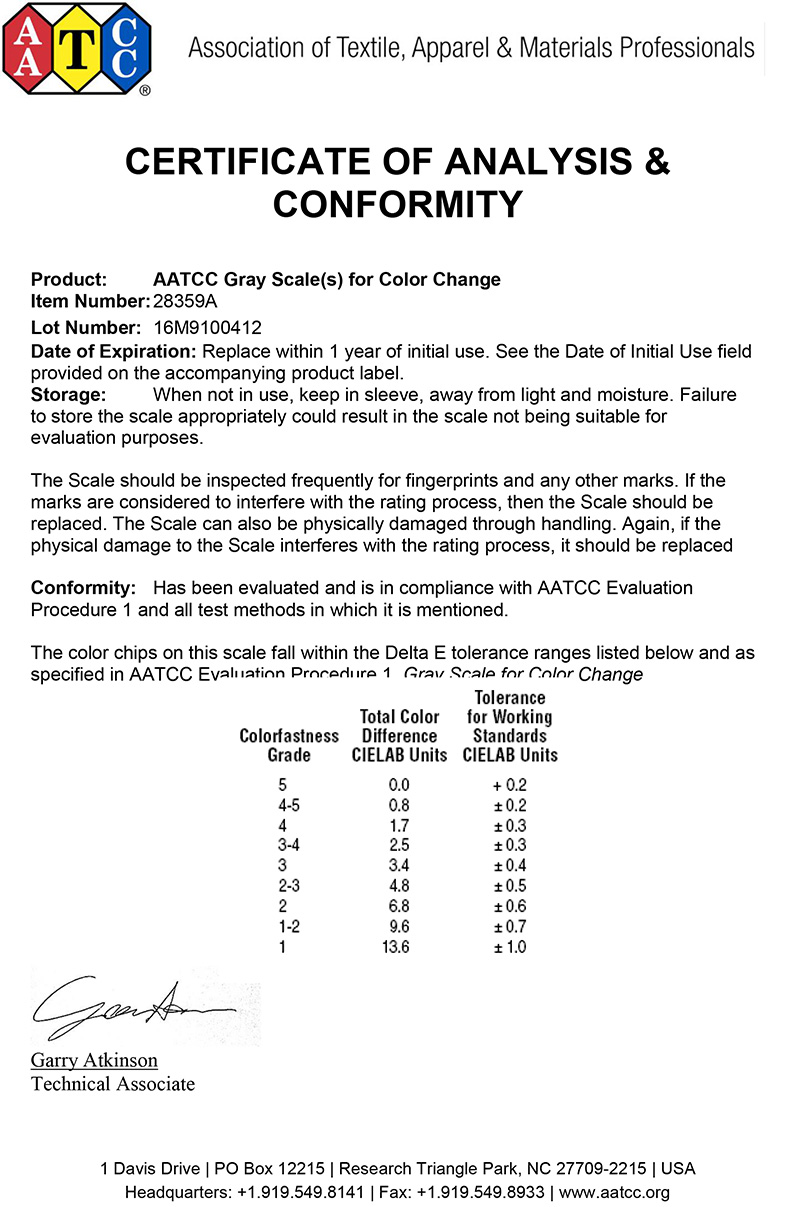 AATCC变色灰卡 国际标准 ISO 105/A02 28359B - 千通彩色彩管理官网